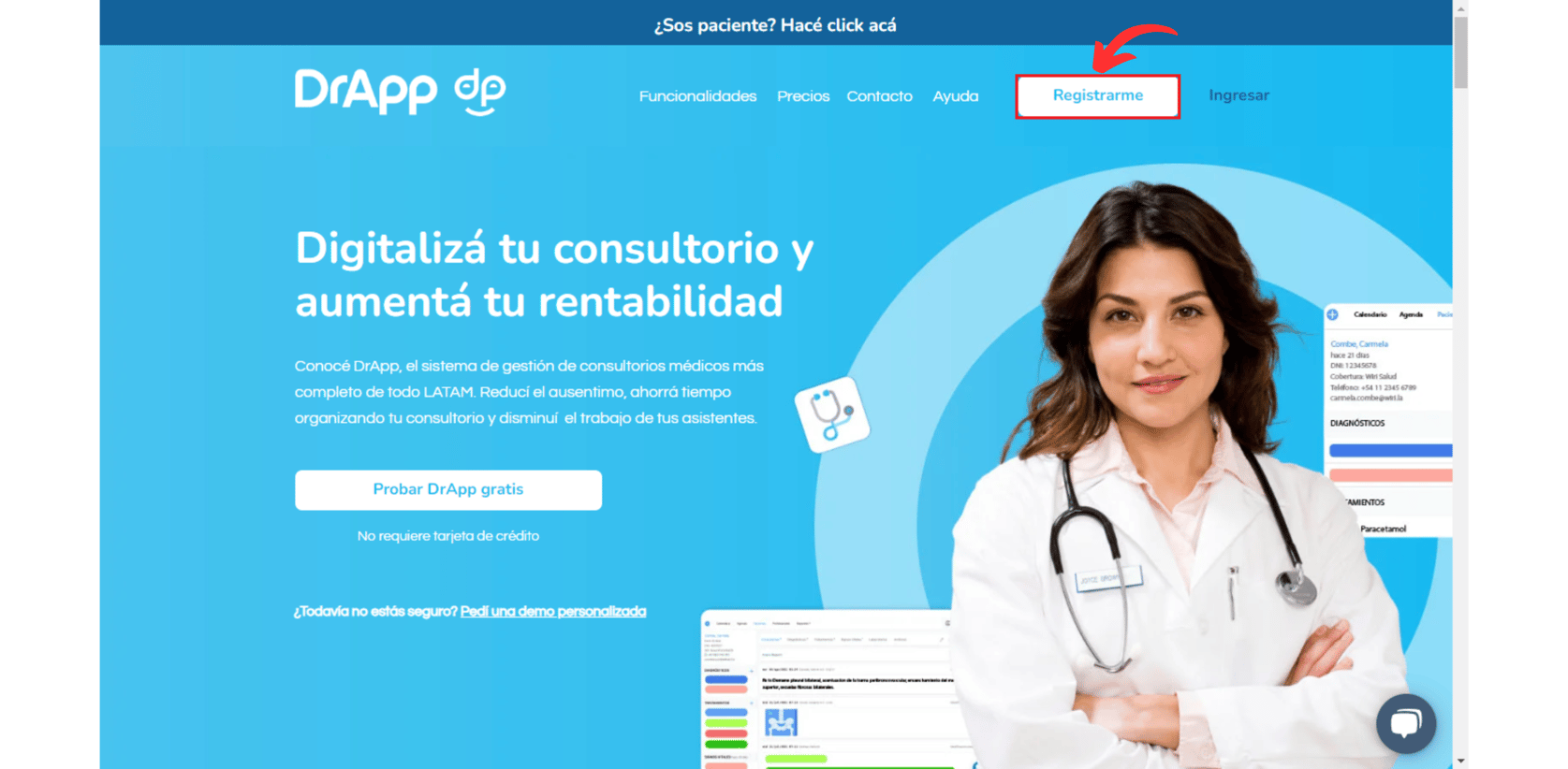 Creá tu cuenta en DrApp