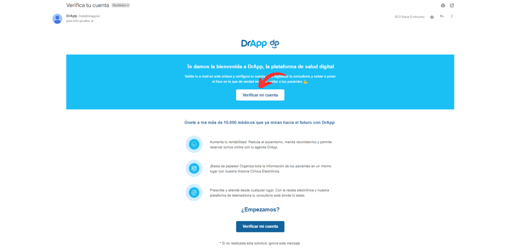 Creá tu cuenta en DrApp