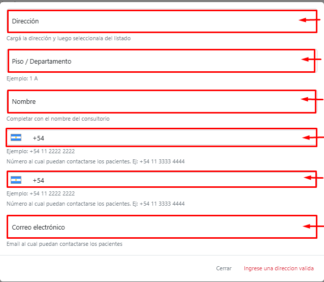 Cómo ingresar los datos de tu nuevo consultorio